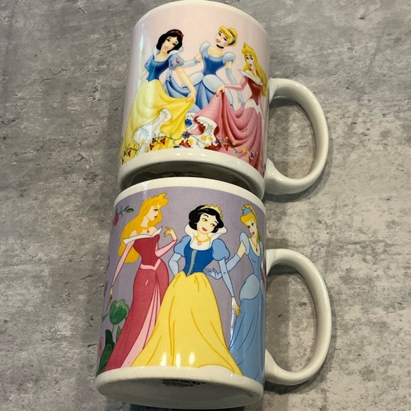Gibson | Dining | Set Of 2 Disney Princess Mugs Cinderella Snow White ...